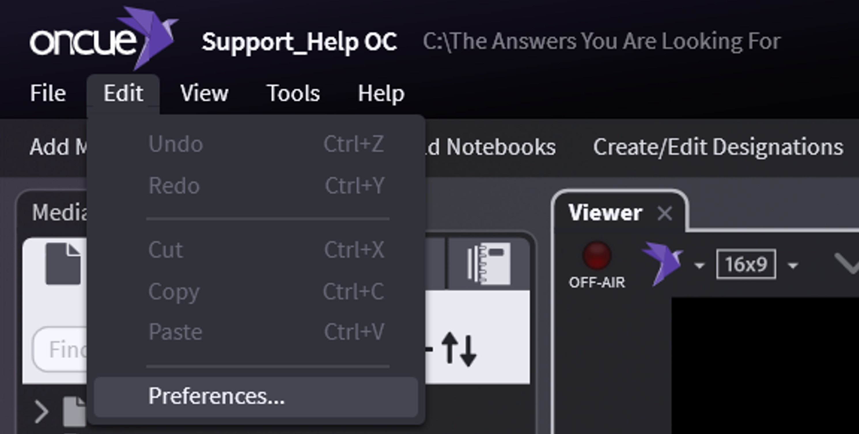 OnCue Preferences - Audio & Video